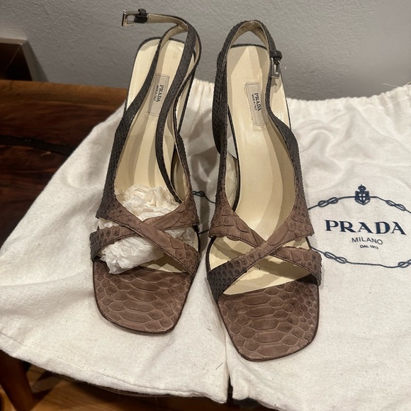 Prada | Shoes | 202 Vintage Prada Python Heels | Poshmark